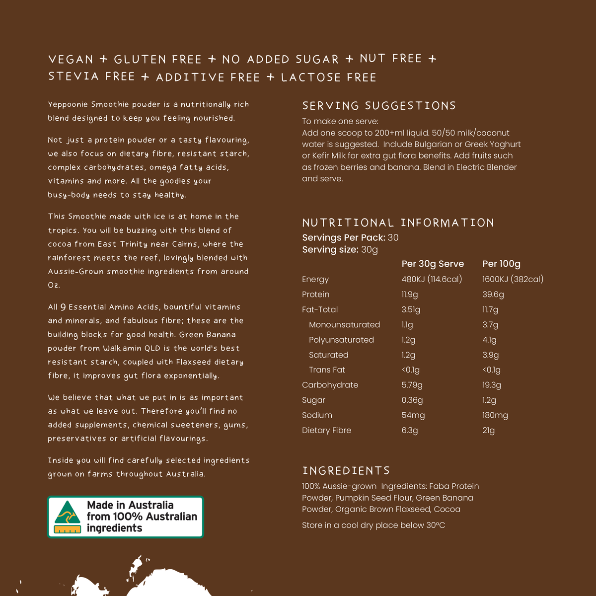 East Trinity Cocoa Blend 900gm – Yeppoonie Smoothie